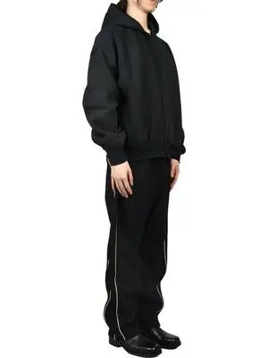 ESSENTIALS Logo-print Zip-up Hoodie - Black