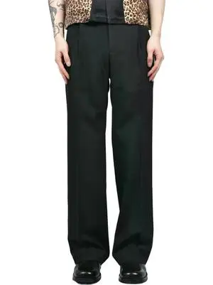 ERNEST W. BAKER Pleated Straight-fit Trousers - Black
