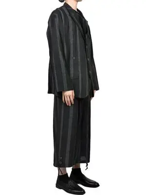 Yohji Yamamoto Striped Blazer - Black
