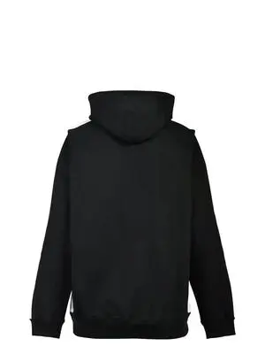 BREATH Logo-embroidered Side-stripe Hoodie - Black