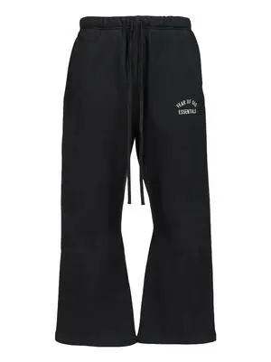 ESSENTIALS Logo-print Flared Trousers - Black