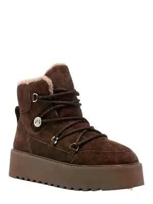 Pinko Suede Platform Boots - Brown