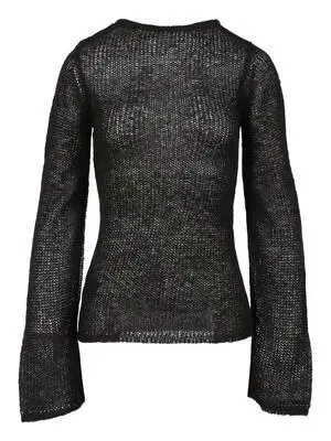 HELIOT EMIL Cut-out Flared-sleeve Sweater - Black