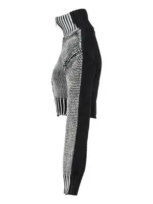 Vaquera Vaquera Ribbed Cropped Cardigan Silver