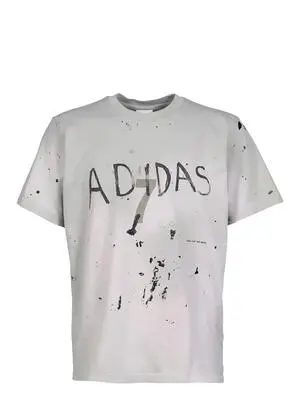 SONG FOR THE MUTE Paint-splatter Logo-print T-shirt - Grey