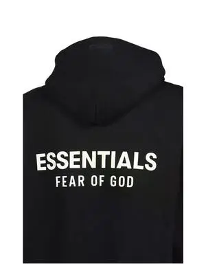 ESSENTIALS Fear Of God Logo-print Zip-up Hoodie - Black
