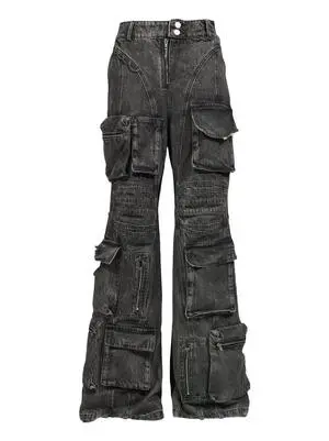Natasha Zinko Multi-pocket Wide-leg Jeans - Black