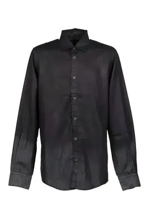P.L.N. Pointed-collar Curved-hem Shirt