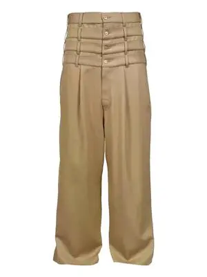 3.PARADIS 3.PARADIS Four-Waist Pleated Tailored Trousers