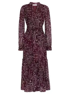 Cara Cara Verity Paisley-print Ruffled Dress - Red
