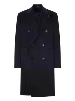 Tagliatore Peak-lapels Double-breasted Coat - Blue