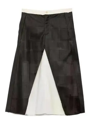 SONIA CARRASCO Check Raw-edge Midi Skirt - Brown