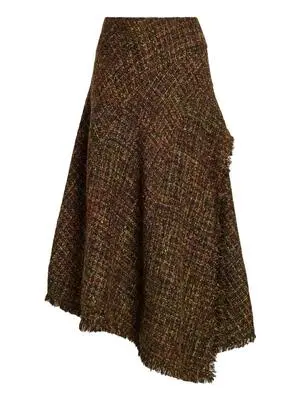 Proenza Schouler White Label Mid Layne Asymmetric Tweed Skirt - Brown