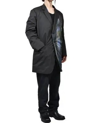 Yohji Yamamoto Graphic-print Reversible Blazer - Black