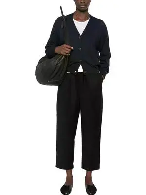 Apuntob Crinkled Virgin Wool Trousers - Black