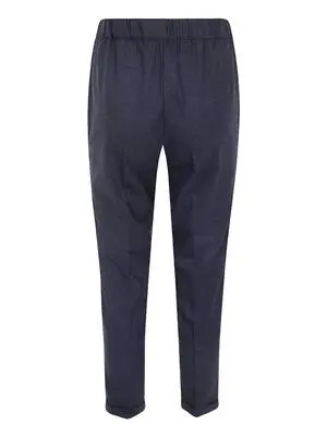 Antonelli Firenze Wool Elasticated-waistband Trousers - Grey