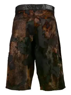 EARTHLING COLLECTIVE Predator Pony-hair Leather Shorts - Brown