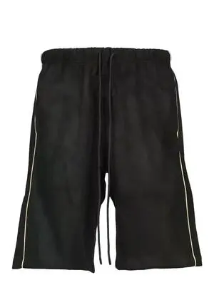 ESSENTIALS Piping-detail Shorts - Black