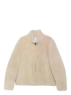 ERALDO High-neck Shearling Jacket - Neutrals