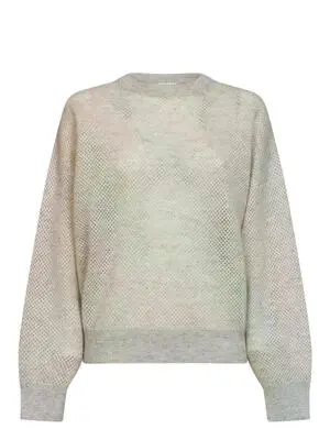 Brunello Cucinelli Openwork Lamé-thread Sweater - Neutrals