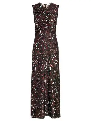 Proenza Schouler White Label Clem Printed Ruched Maxi Dress - Brown