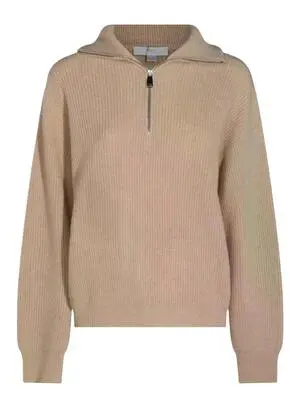 Malo Ribbed-knit Quarter-zip Sweater - Neutrals
