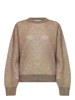 Brunello Cucinelli Metallic Openwork Lamé Sweater - Neutrals