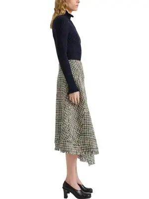 Proenza Schouler White Label Layne Asymmetric Tweed Skirt - Black