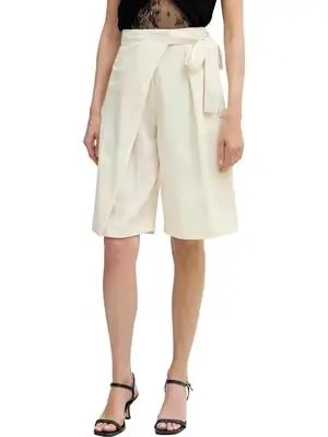 Sisley Wrap-style Tie-fastening Shorts - White