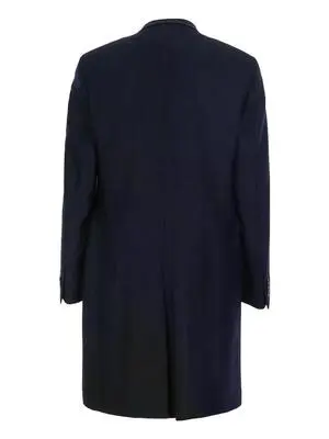 Giorgio Armani Diagonal-weave Single-breasted Coat - Blue