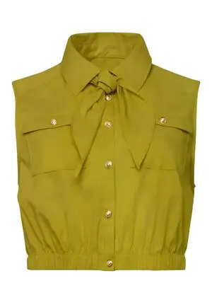 Cinq À Sept Cinq A Sept Lou Tie-Neck Sleeveless Shirt Green
