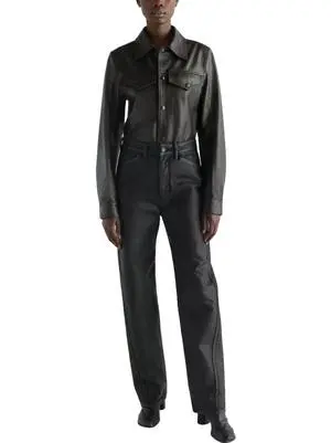 LEMAIRE Twisted Five-pocket Coated Denim Pants - Black