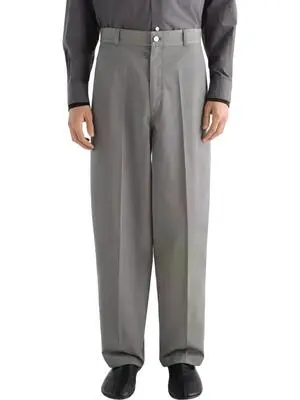 LEMAIRE Polycotton Twill Barrel Pants - Grey