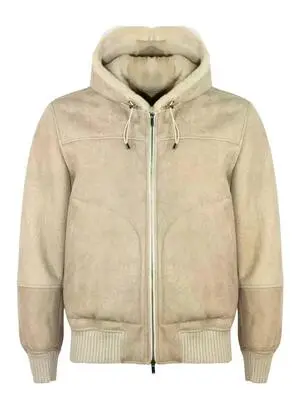 VOLFAGLI FIRENZE Suede Hooded Jacket - Neutrals