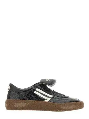 PURAAI Polly Tab Crocodile-effect Sneakers - Black