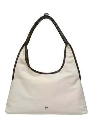 STAND OIL STAND OIL Ringo Logo-Plaque Canvas Shoulder Bag White