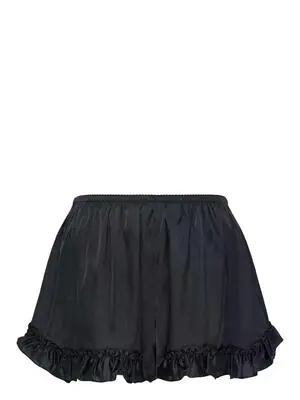 Simone Rocha Ruffled Satin-finish Shorts - Black