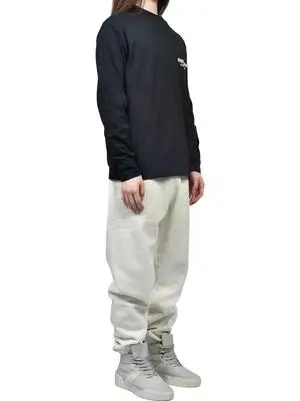 ESSENTIALS Logo-print Long-sleeve T-shirt - Black