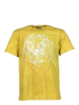CHITO Graphic-print Paint-splatter T-shirt - Yellow