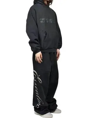 ESSENTIALS Logo-print Drawstring Sweatpants - Black