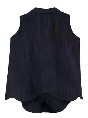 TAO Pinstripe Lace-panel Waistcoat - Blue