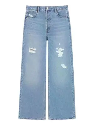 FRAME FRAME Distressed Wide-Leg Jeans