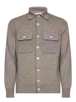 Brunello Cucinelli Cashmere Pocket Cardigan - Grey