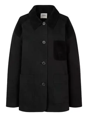 STUDIO TOMBOY Corduroy-panelled Patch-pocket Jacket - Black