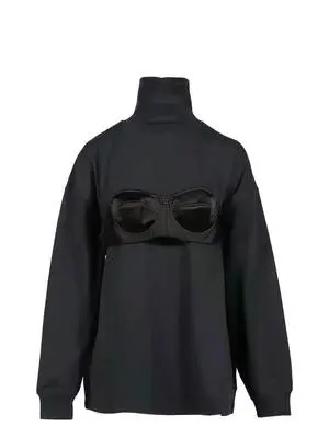 Vaquera Balconette-bra Turtleneck Sweatshirt - Black