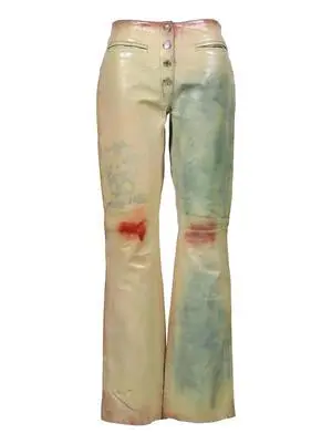 LA MASKARADE Painted Leather Trousers - Neutrals