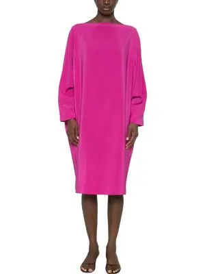 GIANLUCA CAPANNOLO Slit-sleeve Boat-neck Midi Dress - Pink