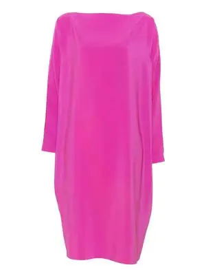 GIANLUCA CAPANNOLO Slit-sleeve Boat-neck Midi Dress - Pink