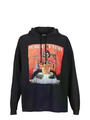 EARTHLING COLLECTIVE Public Enemy Graphic-print Hoodie - Black