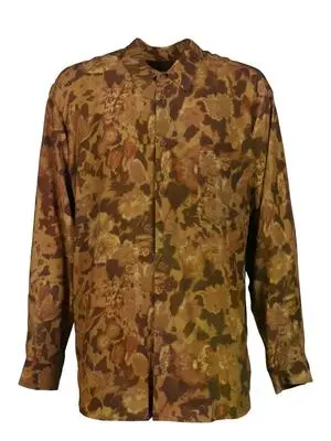 MAGLIANO Floral-print Long-sleeve Shirt - Brown